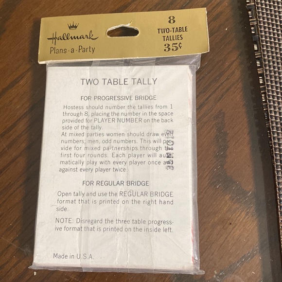 Party Supplies | Vintage Hallmark Bridge Two Table Tallies | Poshmark